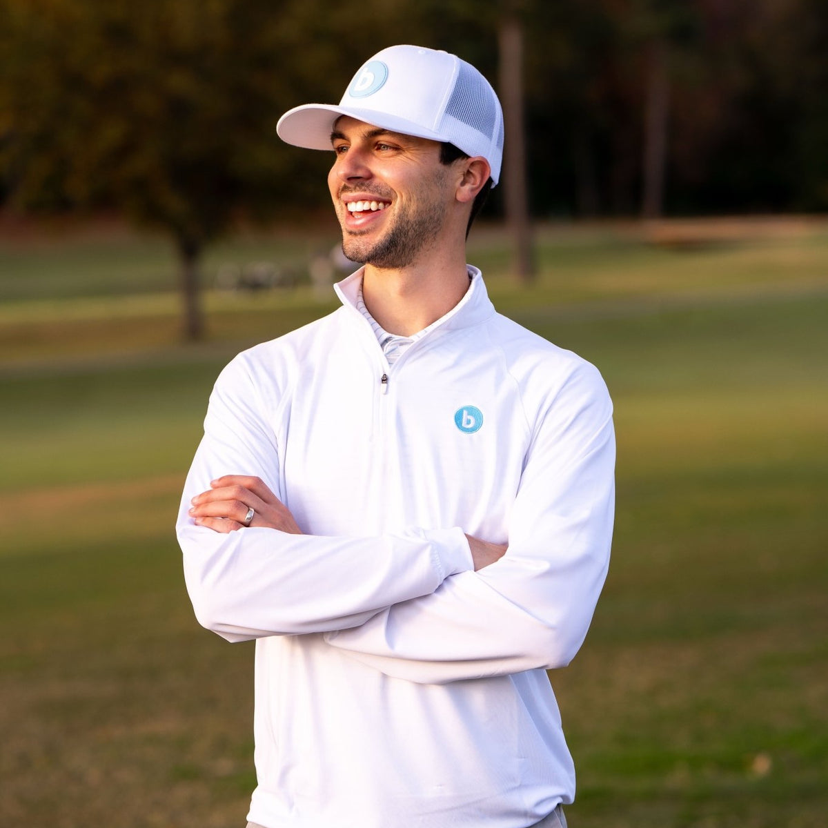 White bluecaddie Quarter-Zip